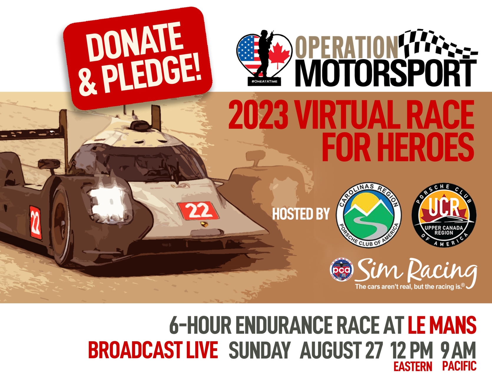 PCA Sim Racing to hold third annual Virtual Race for Heroes Le Mans ...