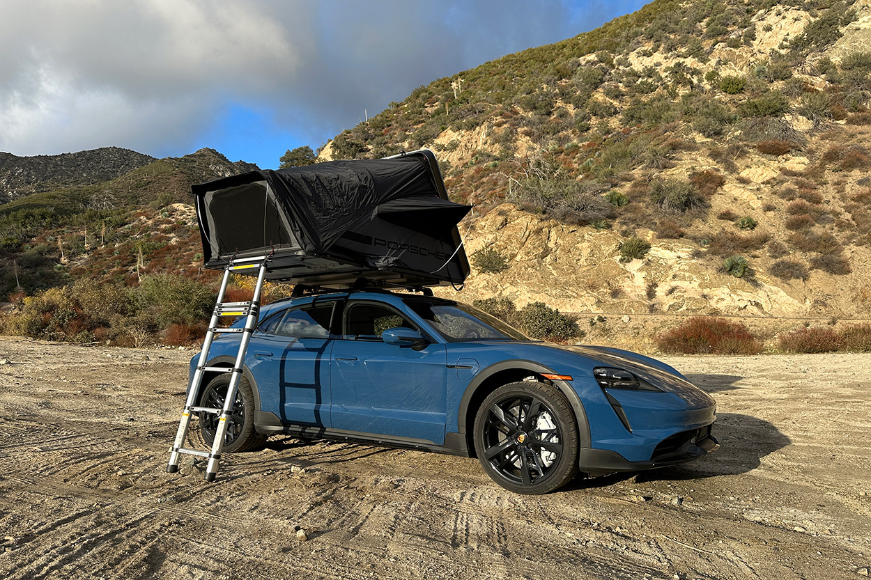 Porsche’s Tequipment roof tent turns the Porsche Taycan Cross Turismo ...