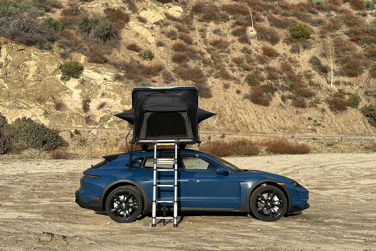 Porsche’s Tequipment roof tent turns the Porsche Taycan Cross Turismo ...