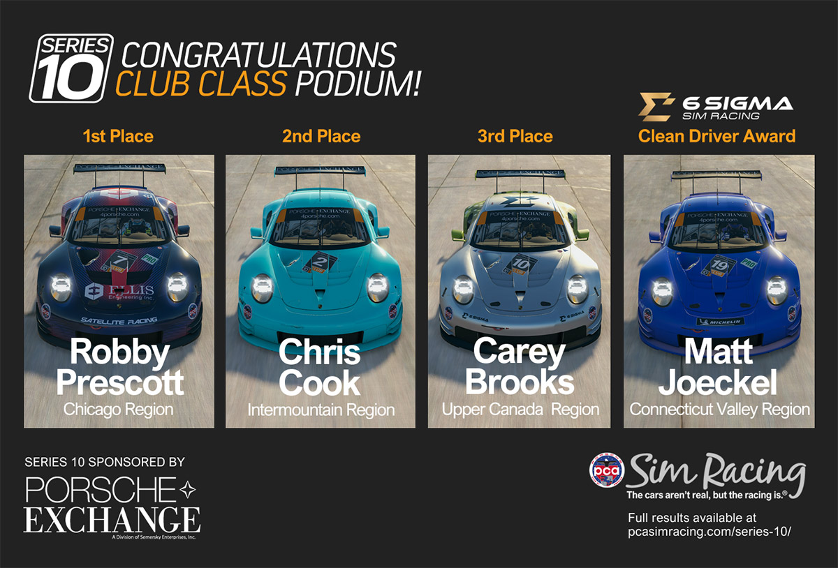 PCA Sim Racing Completes Series 10 | The Porsche Club of America