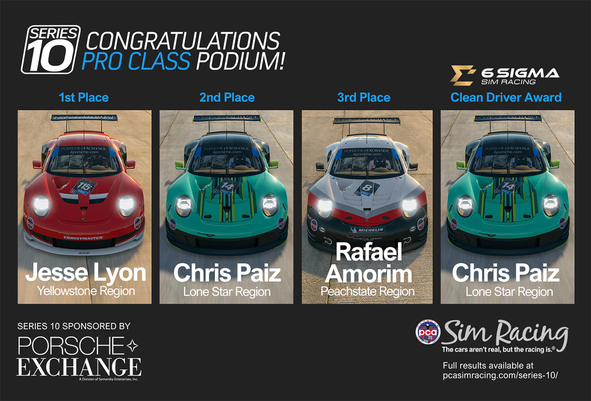 PCA Sim Racing Completes Series 10 | The Porsche Club of America