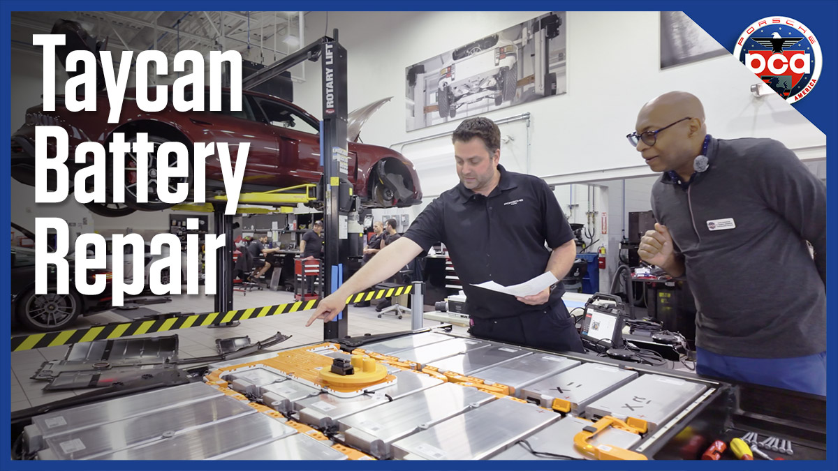 Taycan battery repair: Porsche dealer shows us how | The Porsche Club ...